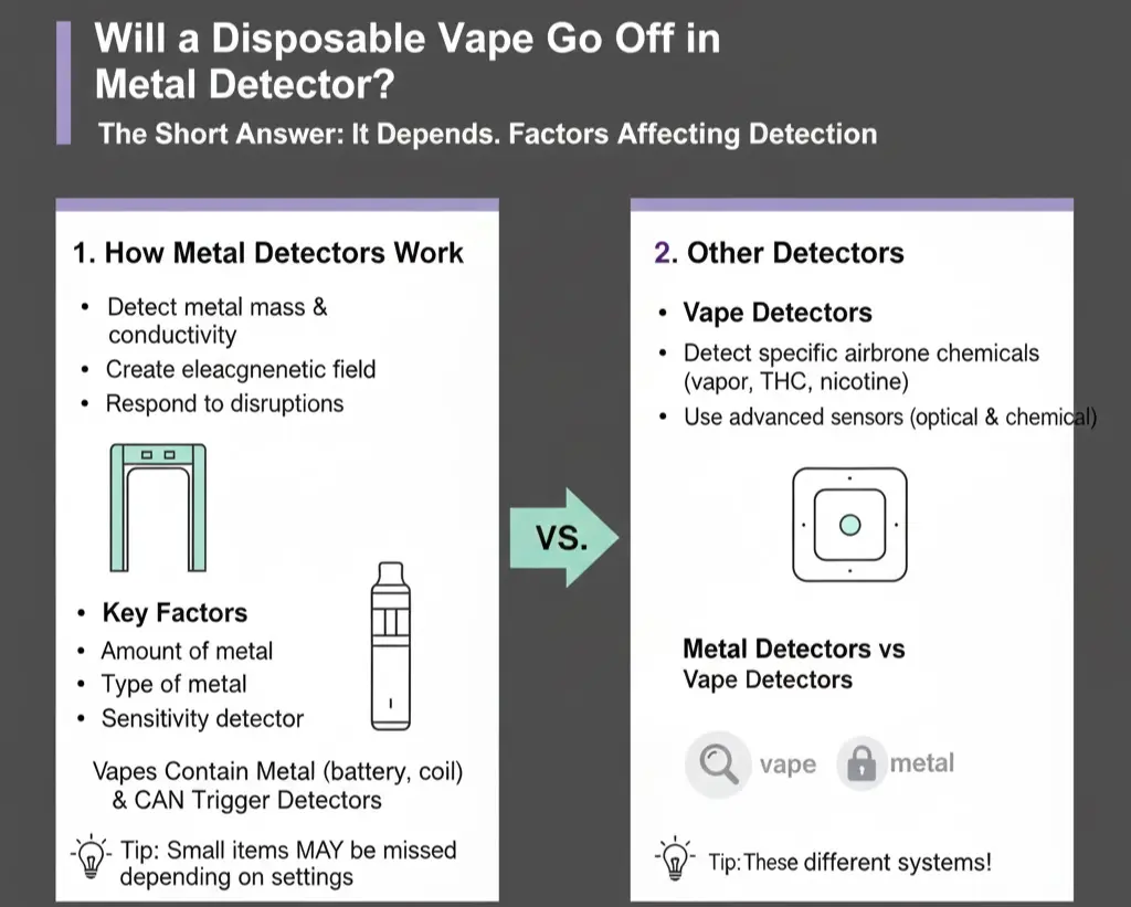 Metal vs Vape Detectors: Will a Disposable Vape Be Detected?